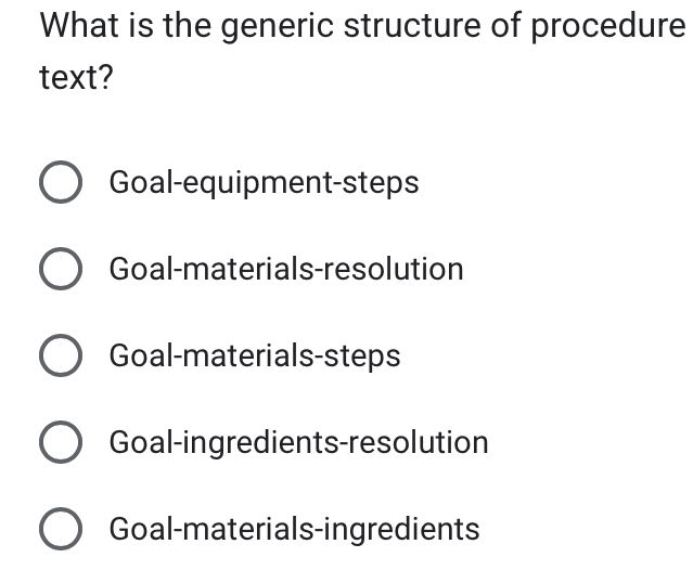 What is the generic structure of procedure | StudyX