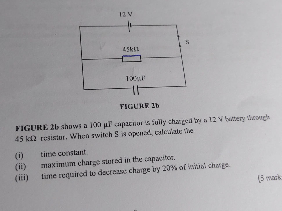 FIGURE 2b shows a 100 µF capacitor is fully | StudyX