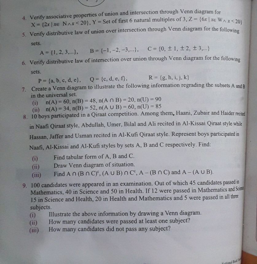 4. Verify associative properties of union | StudyX