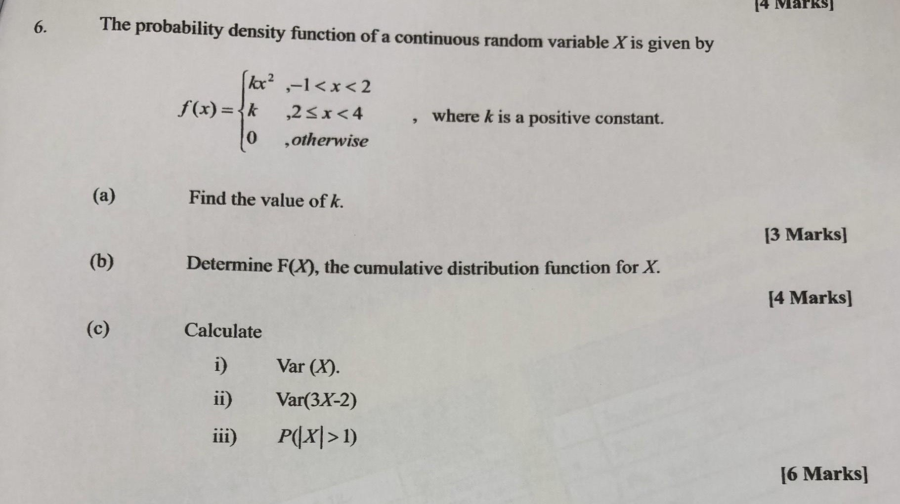 6. The probability density function of a | StudyX