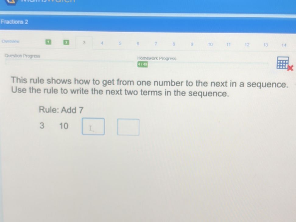 This rule shows how to get from one number | StudyX
