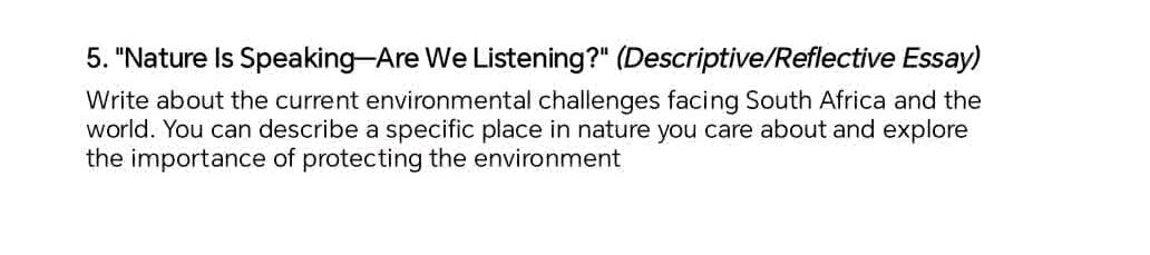 "Nature Is Speaking—Are We Listening?"