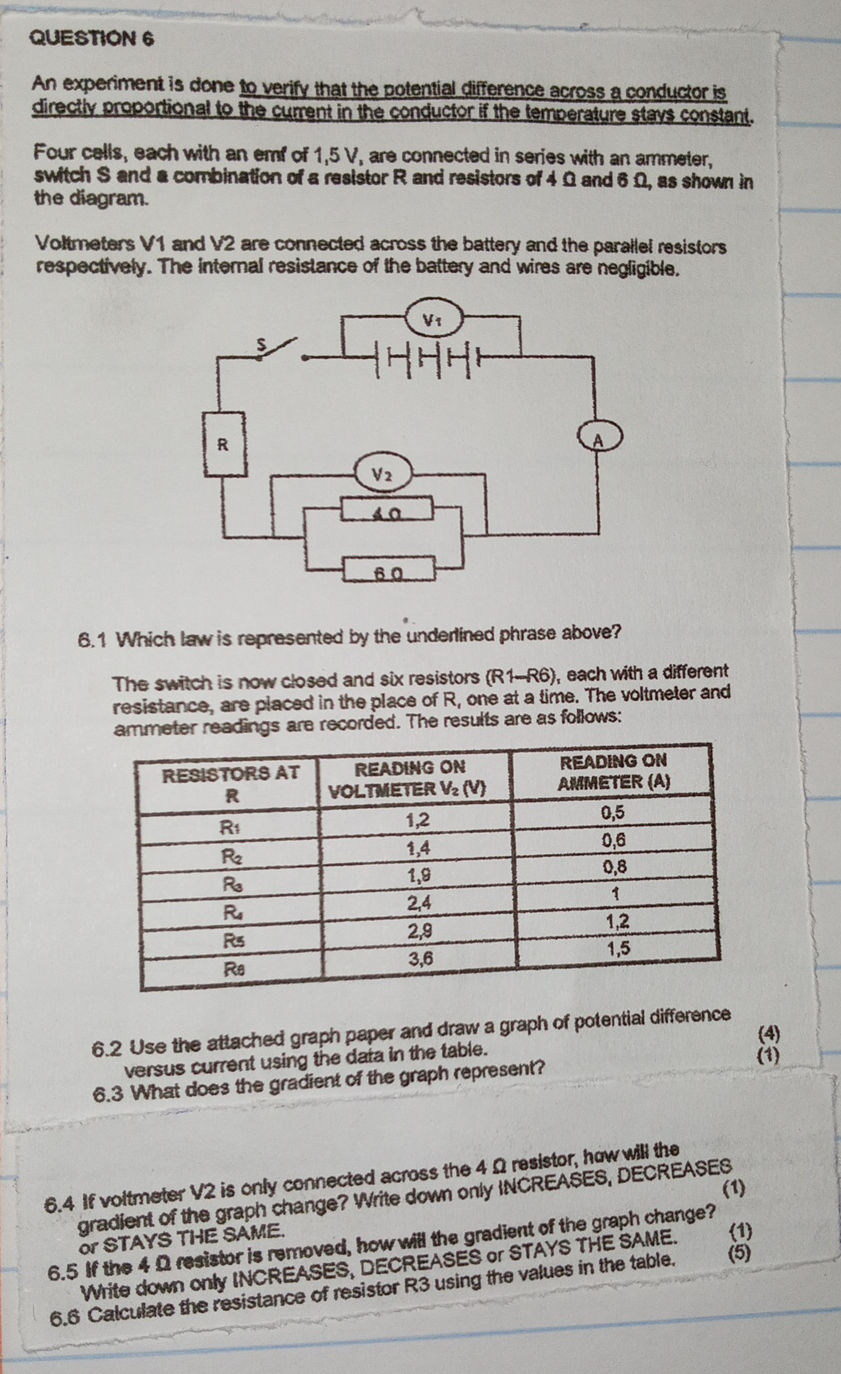 6. An experiment is done to verify that the | StudyX