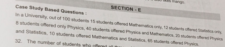 Case Study Based Questions: In a | StudyX