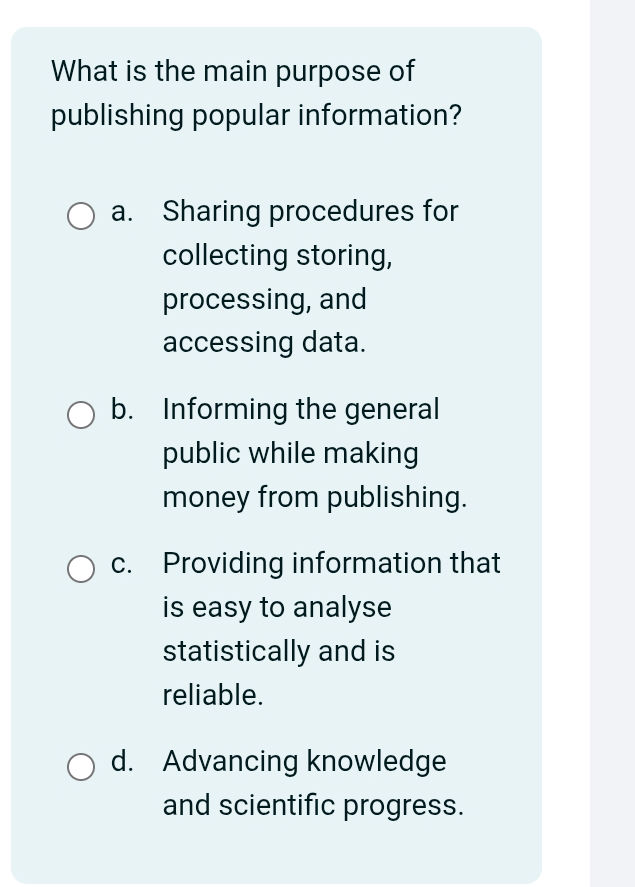 What is the main purpose of publishing | StudyX
