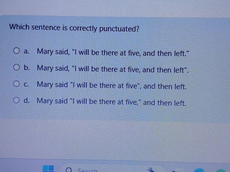 Which sentence is correctly punctuated? a. | StudyX