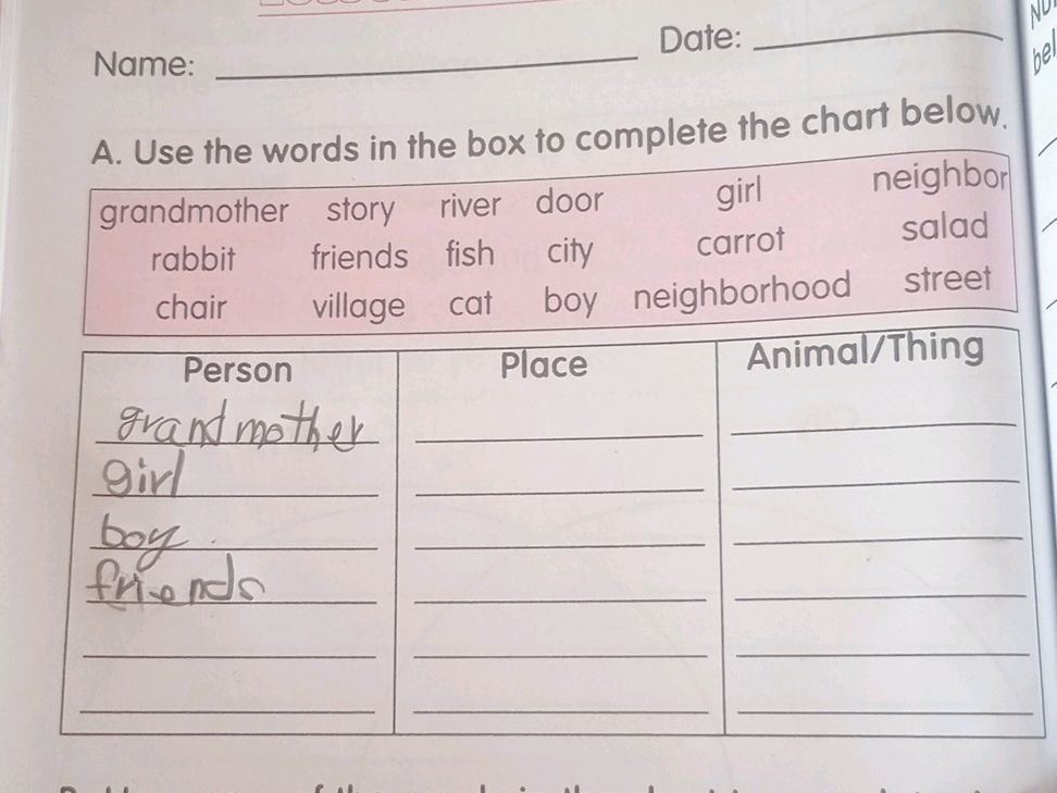 A. Use the words in the box to complete the | StudyX