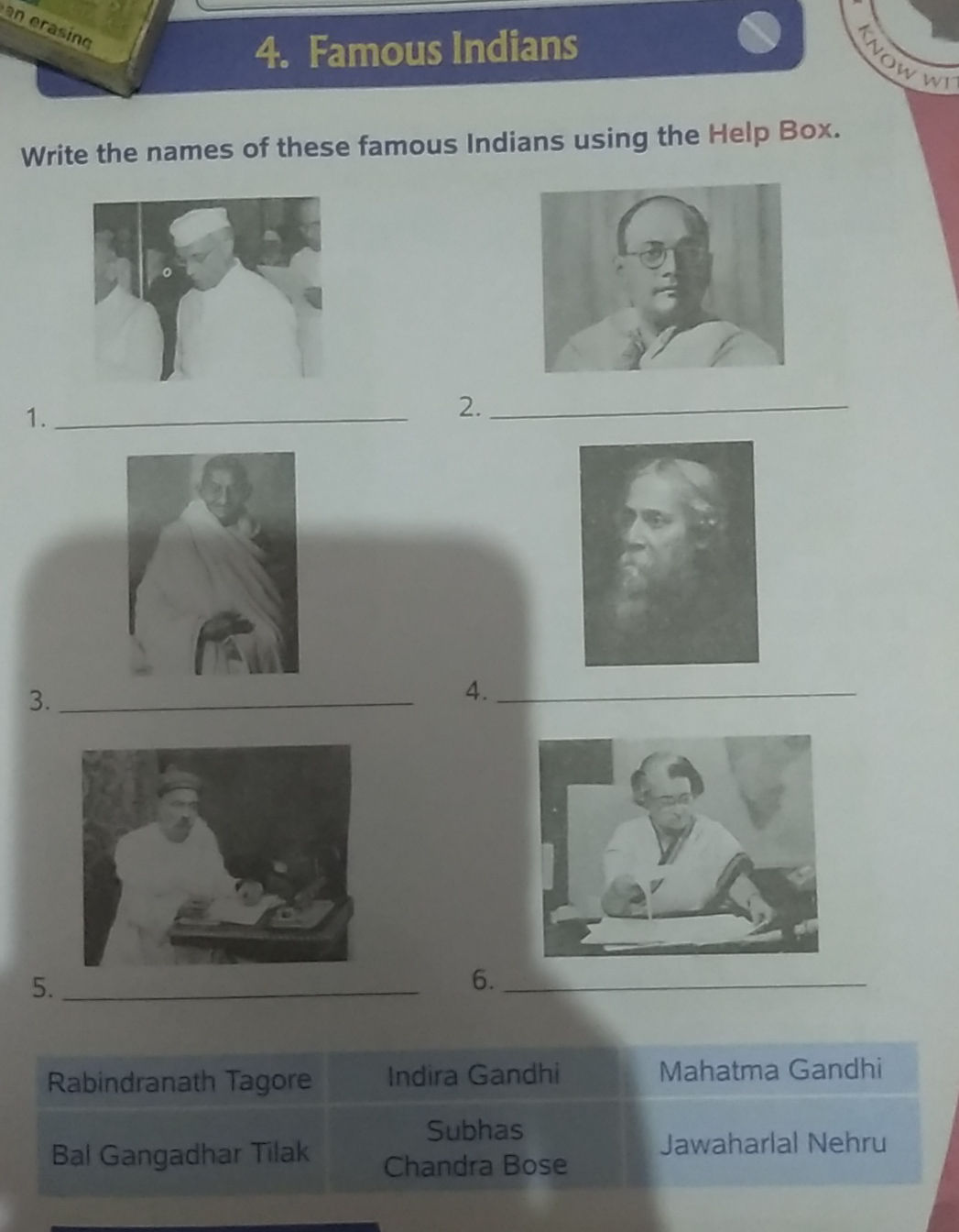 Write the names of these famous Indians | StudyX