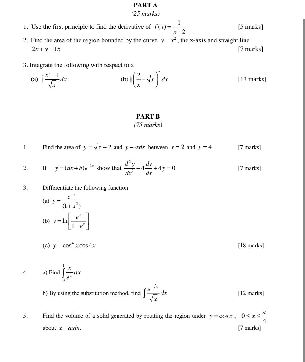 PART A (25 marks) 1. Use the first | StudyX