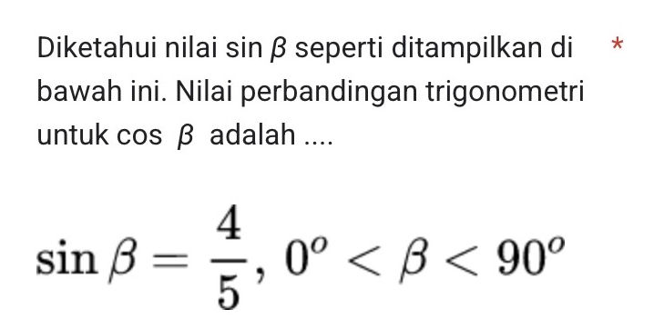 Diketahui nilai sin \( \) seperti | StudyX