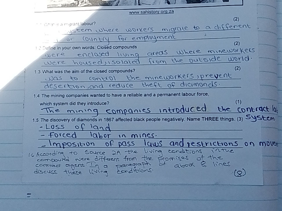 1.1 What is a migrant labour? System where | StudyX