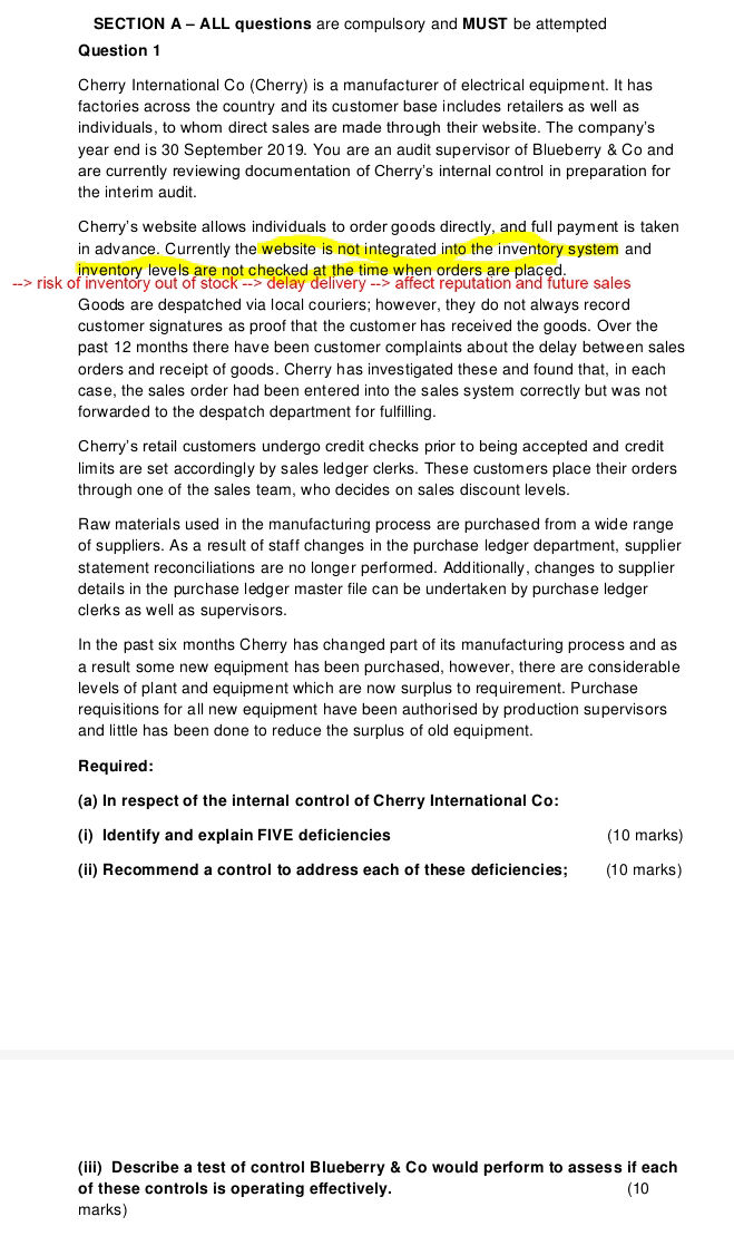 SECTION A - ALL questions are compulsory and | StudyX