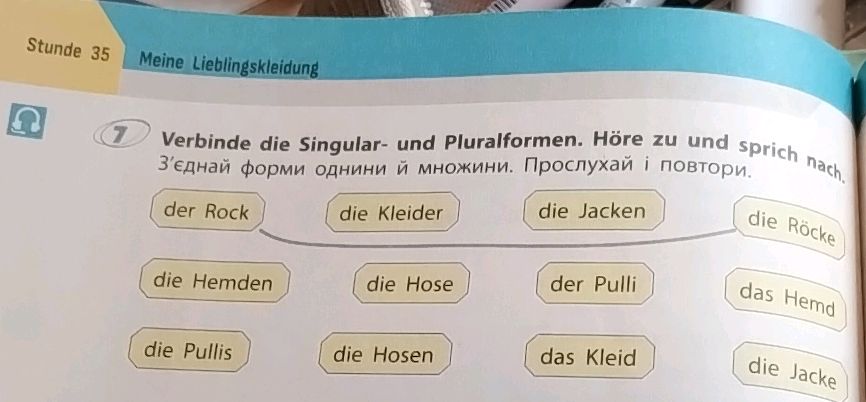 Verbinde die Singular- und Pluralformen. | StudyX