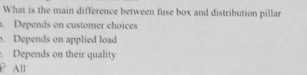 What is the main difference between fuse box | StudyX