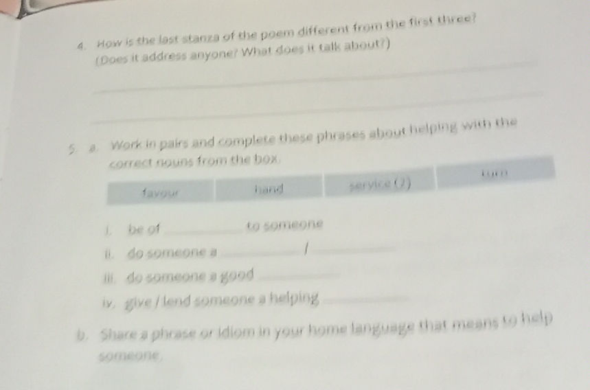4. How is the last stanza of the poem | StudyX