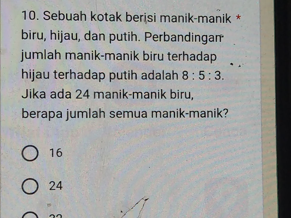 10. Sebuah kotak berisi manik-manik biru, | StudyX