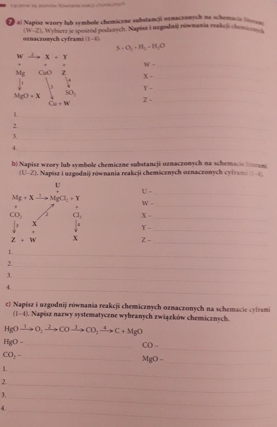 a) Napisz wzory lub symbole chemiczne | StudyX