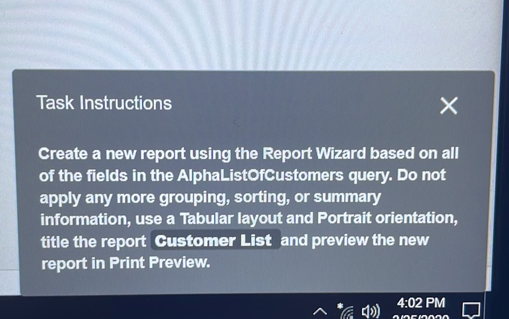 Create a new report using the Report Wizard | StudyX