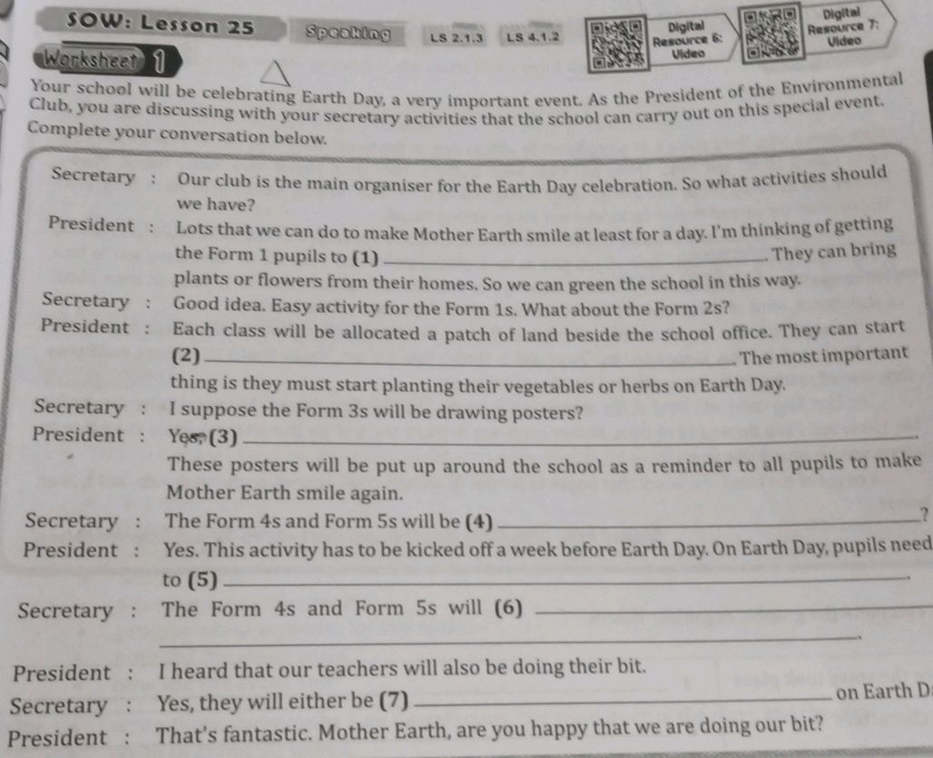 Your school will be celebrating Earth Day, a | StudyX