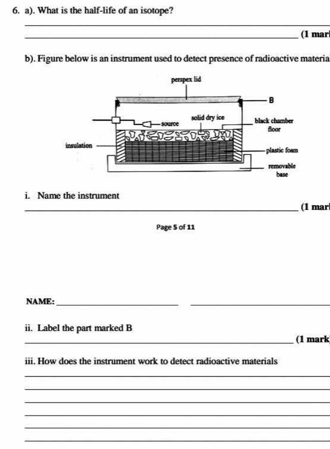 6. a). What is the half-life of an isotope? | StudyX