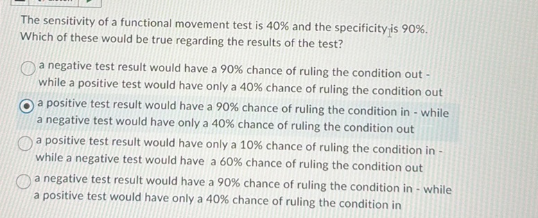 The sensitivity of a functional movement | StudyX