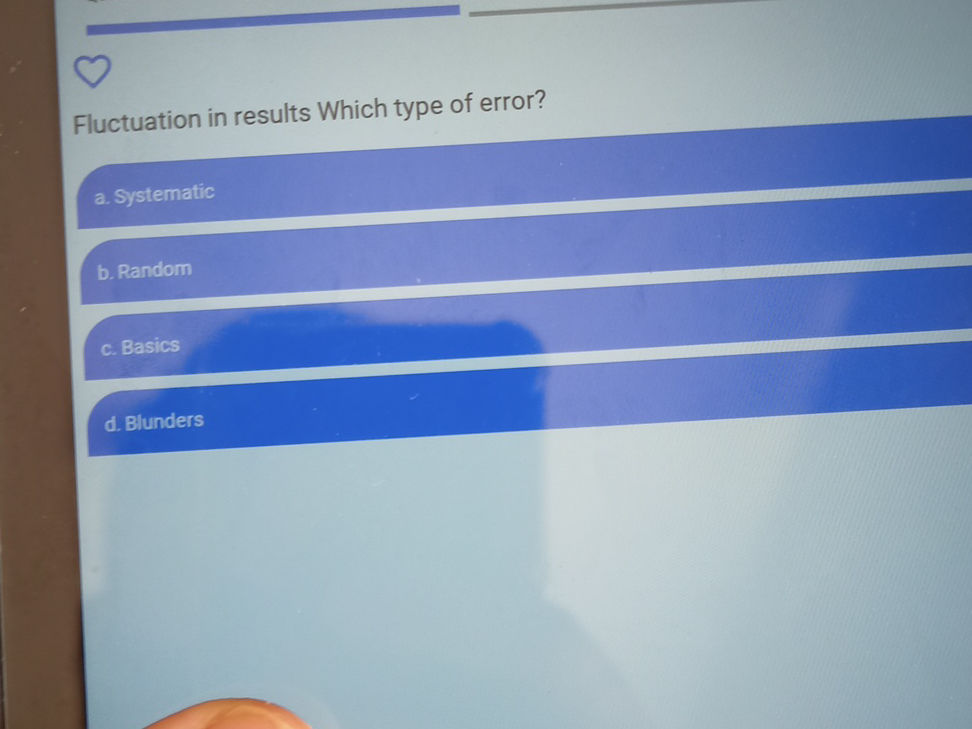 Fluctuation in results Which type of error? | StudyX
