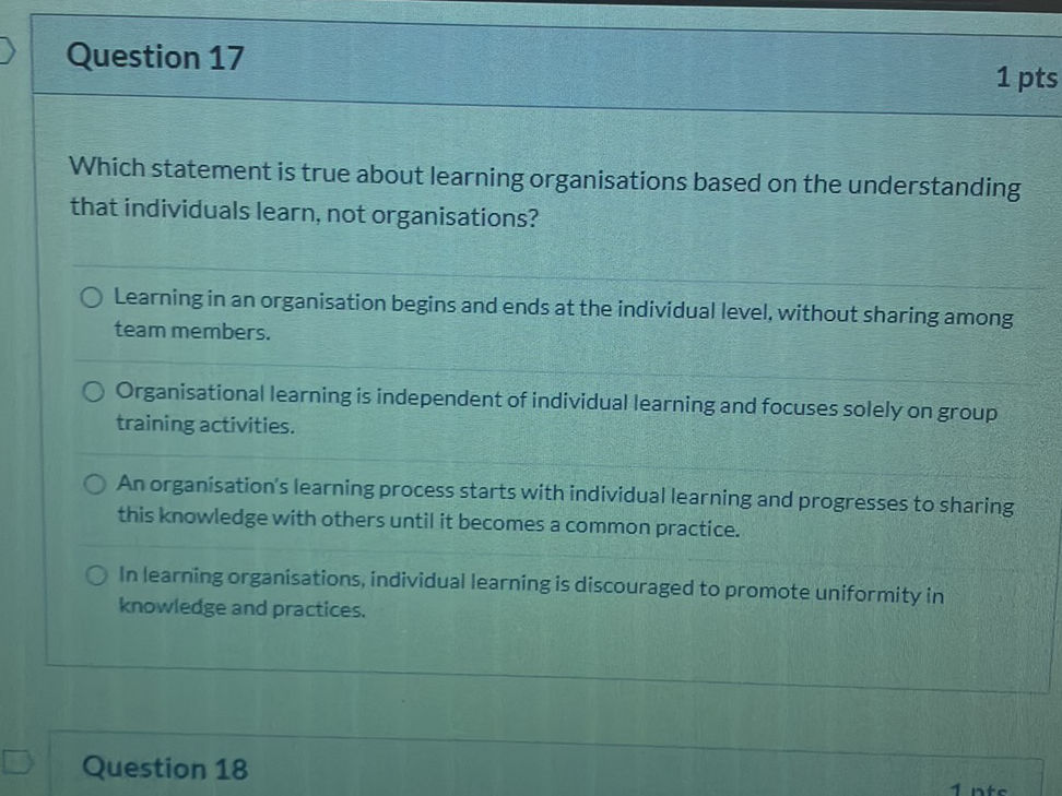 Which statement is true about learning | StudyX