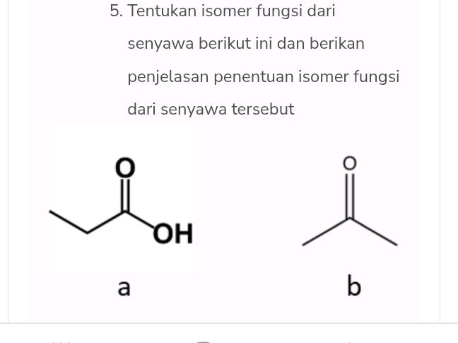 5. Tentukan isomer fungsi dari senyawa | StudyX