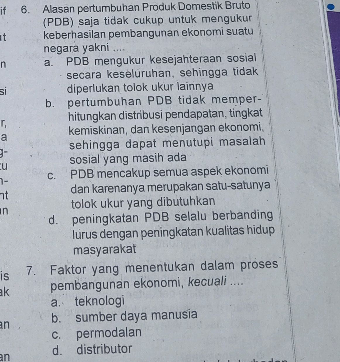 6. Alasan pertumbuhan Produk Domestik Bruto | StudyX