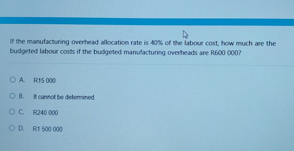If the manufacturing overhead allocation | StudyX