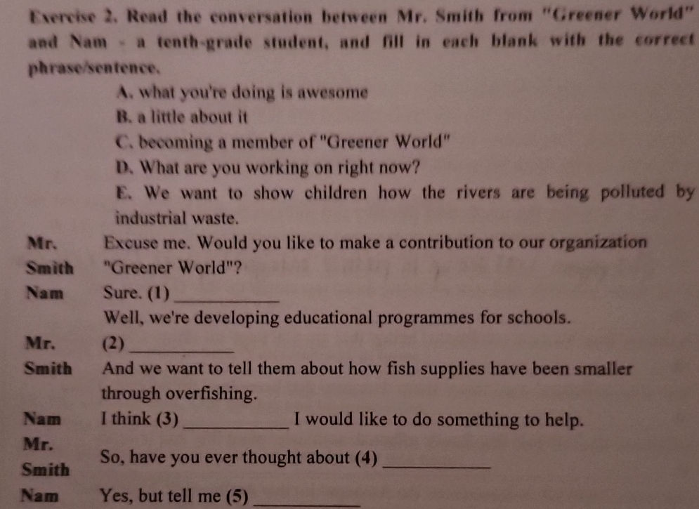 Exercise 2. Read the conversation between | StudyX