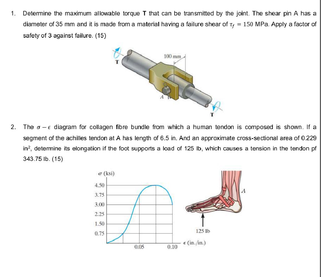 1. Determine the maximum allowable torque T | StudyX
