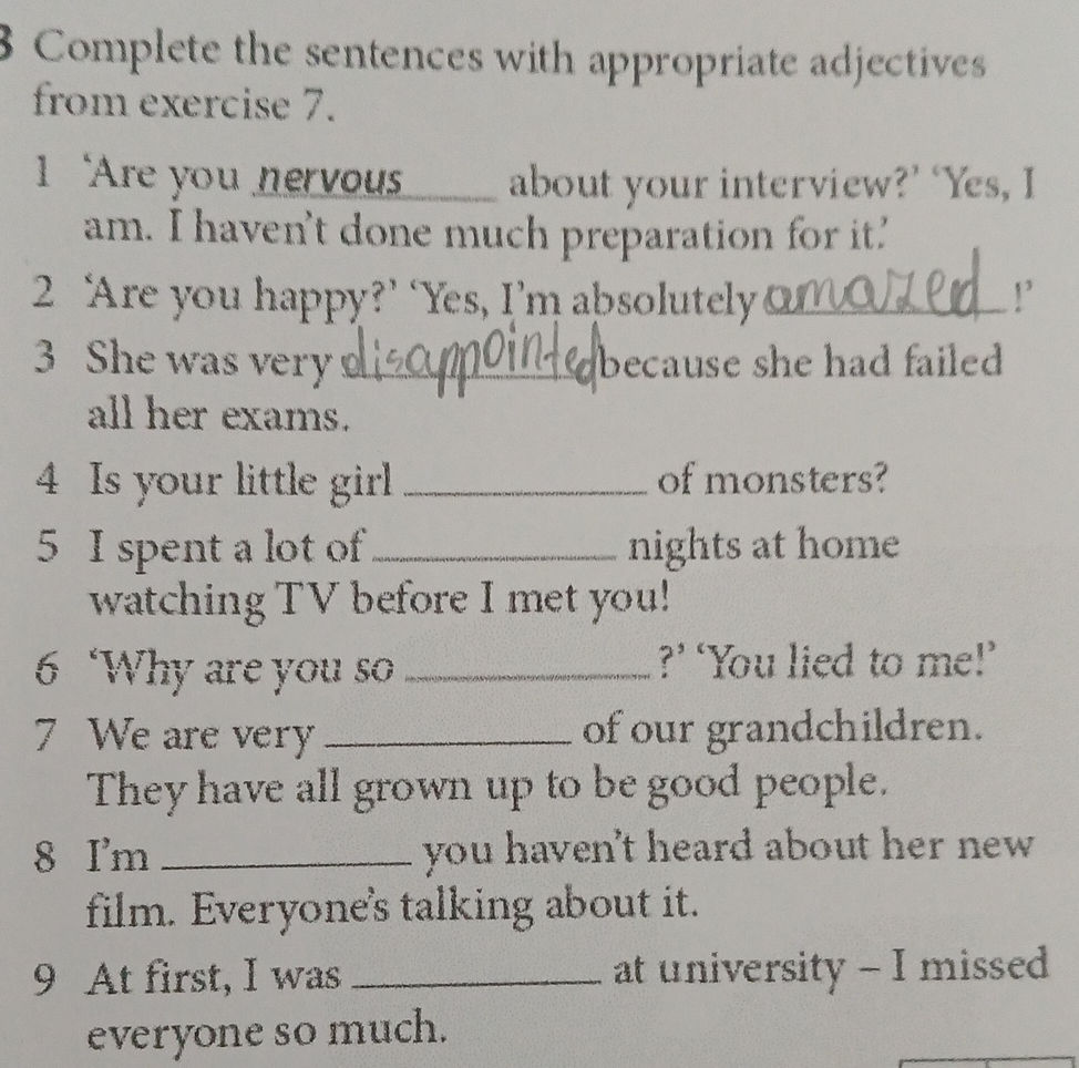 3 Complete the sentences with appropriate | StudyX