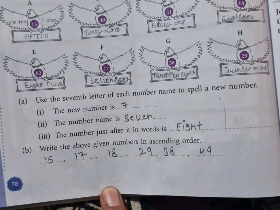 (a) Use the seventh letter of each number | StudyX