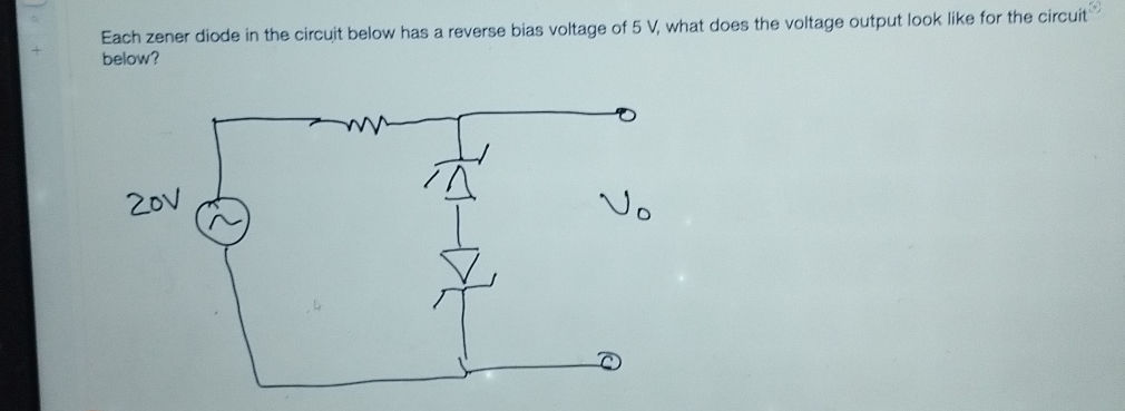 Each zener diode in the circuit below has a | StudyX