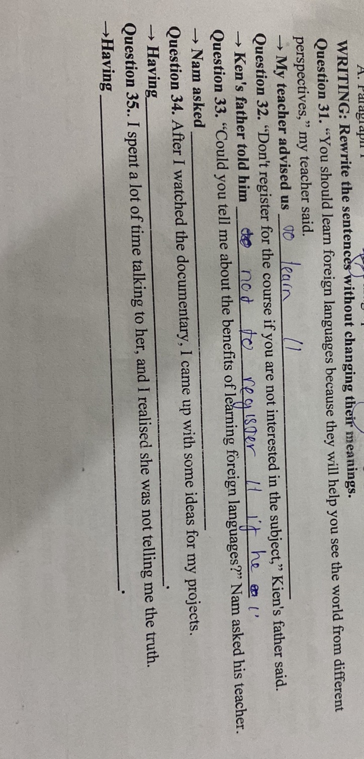 Question 31. "You should learn foreign | StudyX