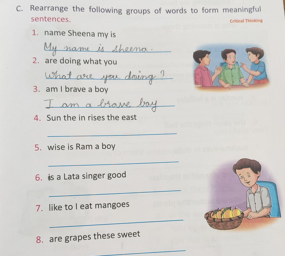 C. Rearrange the following groups of words | StudyX
