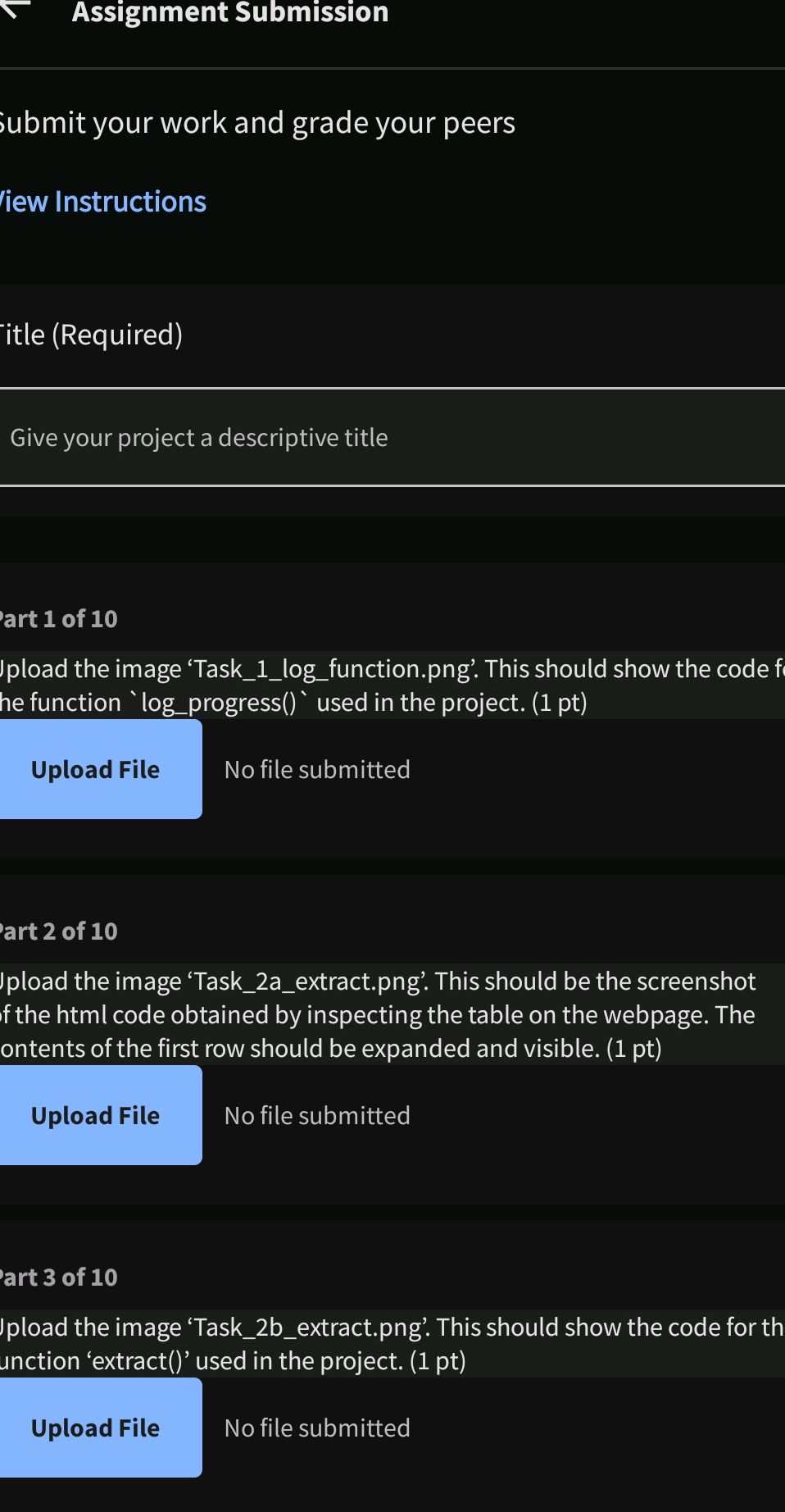 Part 1 of 10 Upload the image