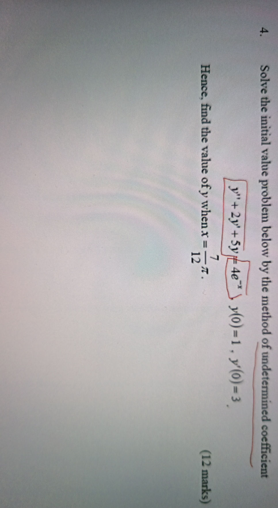 Solve the initial value problem below by the | StudyX