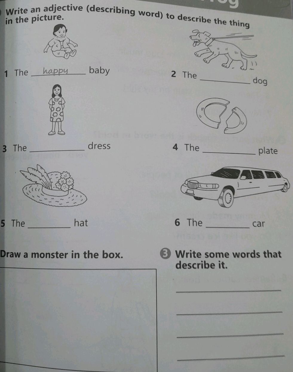 Write an adjective (describing word) to | StudyX