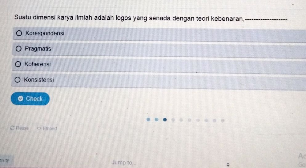 Suatu dimensi karya ilmiah adalah logos yang | StudyX