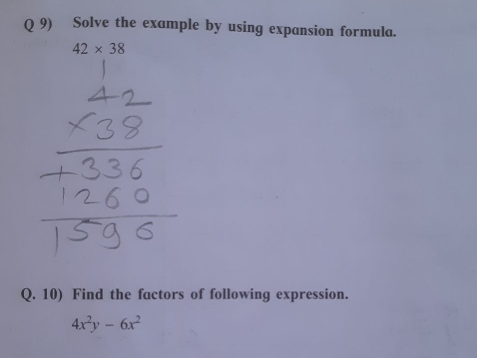Q 9) Solve the example by using expansion | StudyX