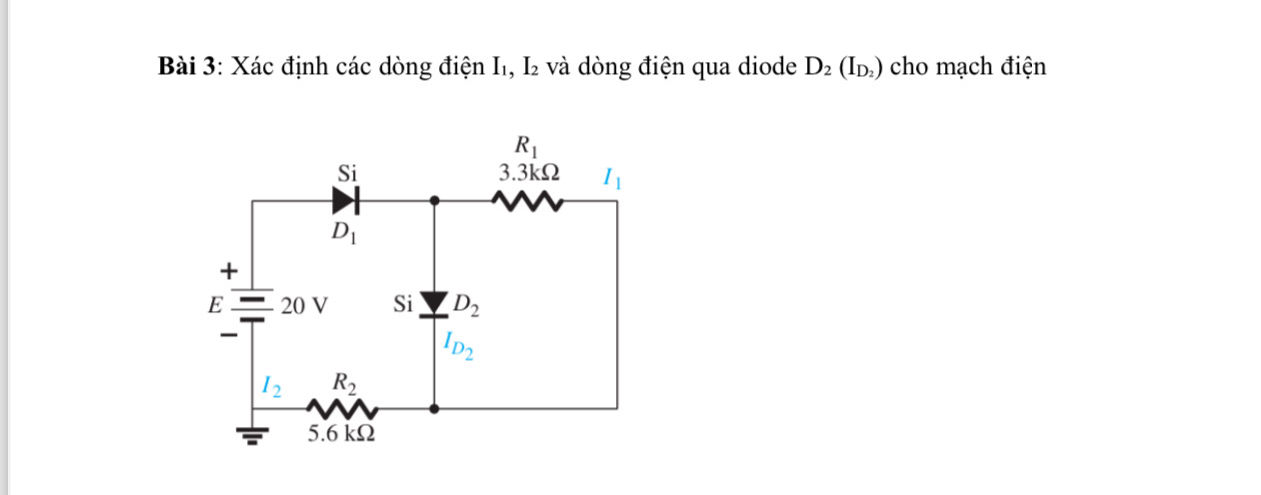 Bài 3: Xác định các dòng điện I1, I2 và dòng | StudyX