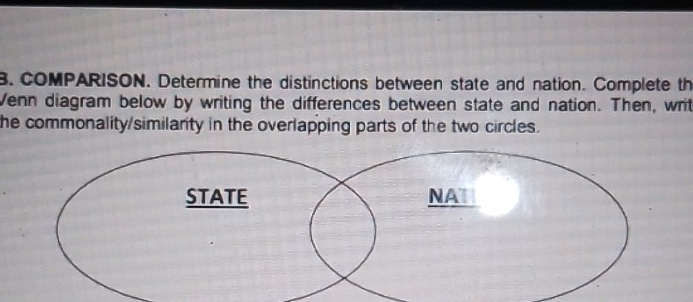 3. COMPARISON. Determine the distinctions | StudyX