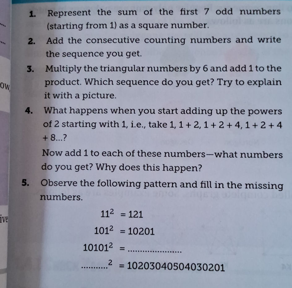 1. Represent the sum of the first 7 odd | StudyX