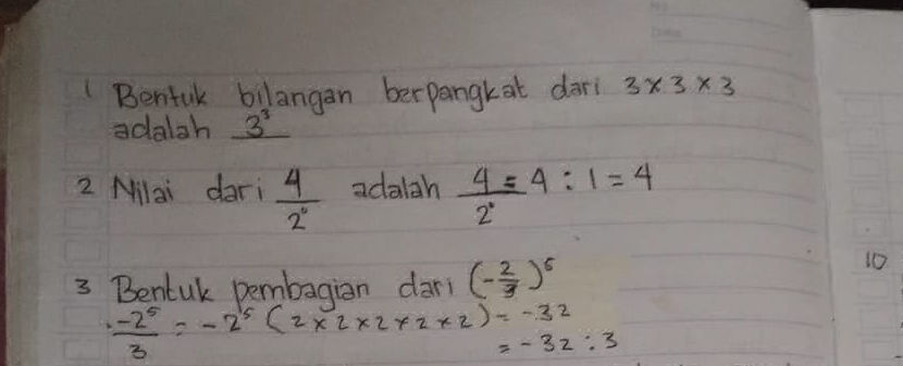 1. Bentuk bilangan berpangkat dari 3x3x3 | StudyX