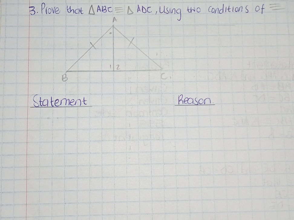 3. Prove that $ ABC ADC$, using two | StudyX