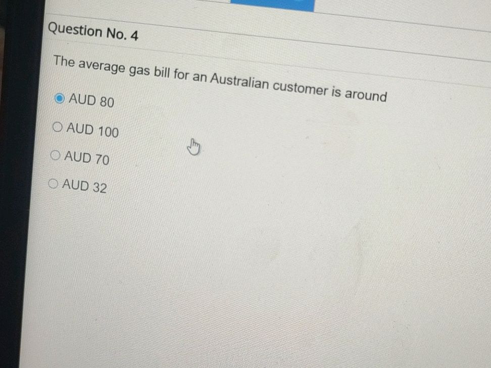 The average gas bill for an Australian | StudyX