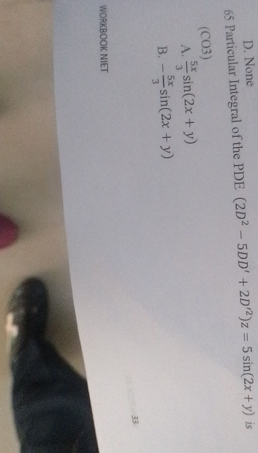 65 Particular Integral of the PDE $(2D^2 - | StudyX