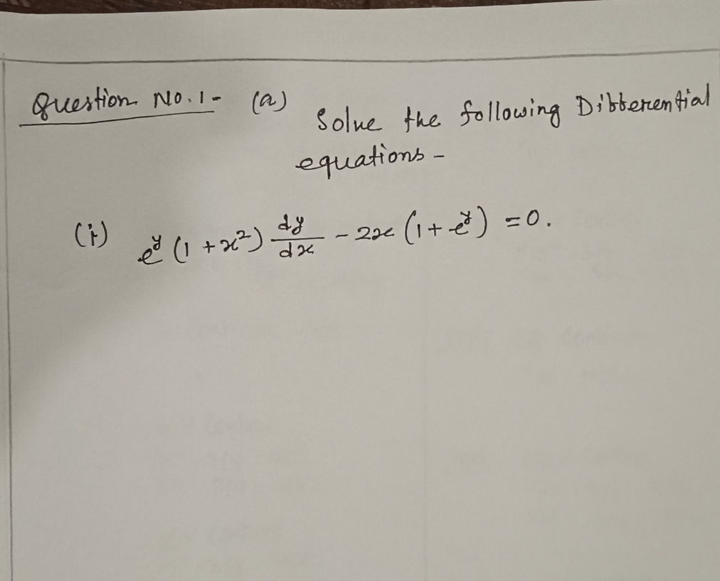 Question No.1- (a) Solve the following | StudyX
